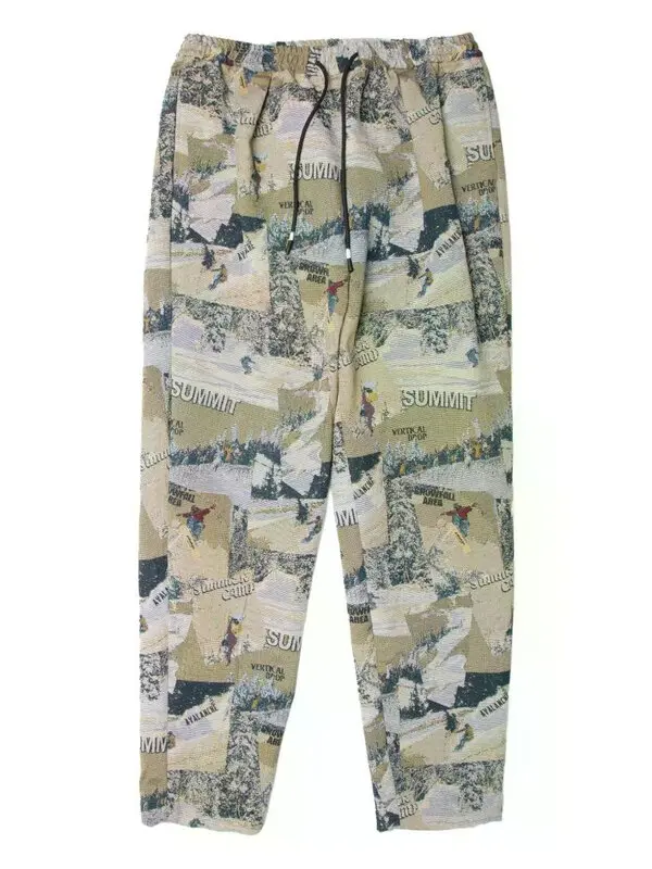 YOSHIOKUBO Graphic-print Trousers - Green
