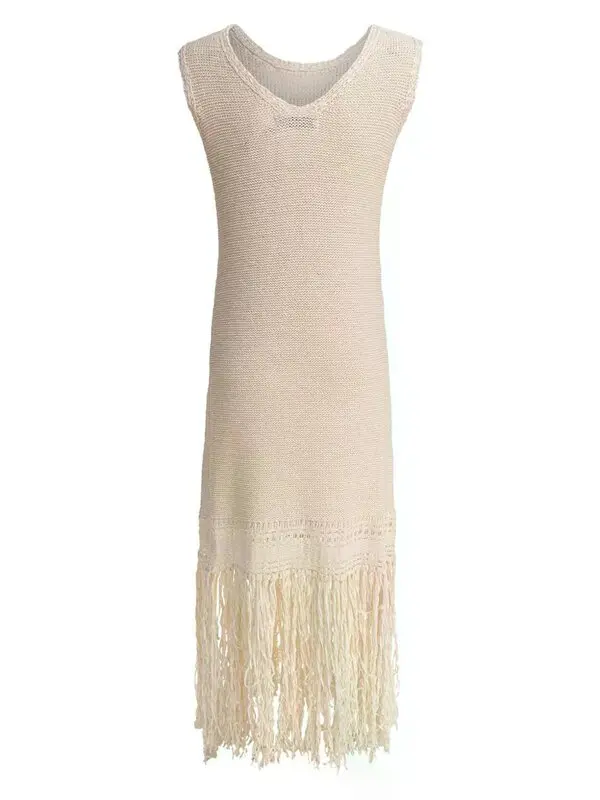 SANDBEIGE Knitted Fringed Dress