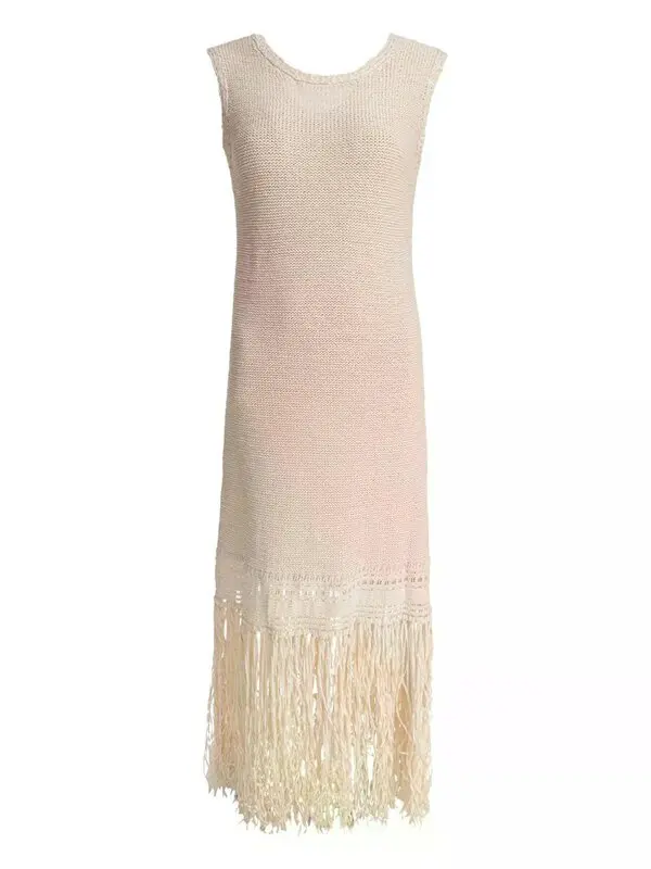 SANDBEIGE Knitted Fringed Dress