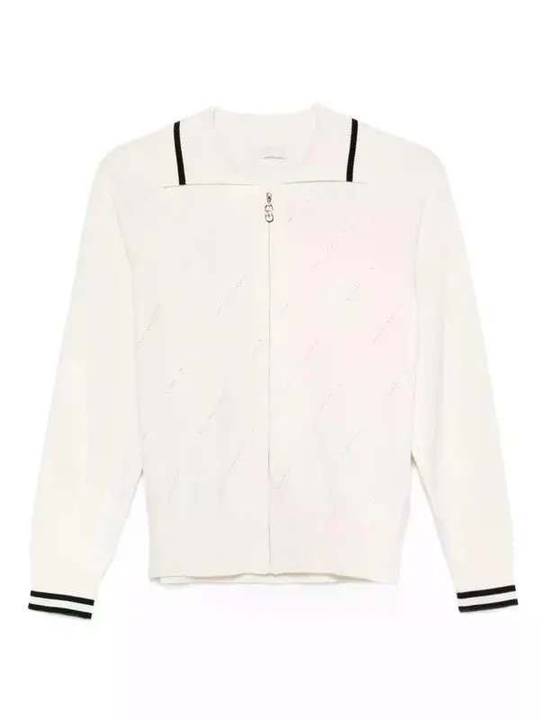 Liu Jo Diagonal Stripes Zip-front Cardigan