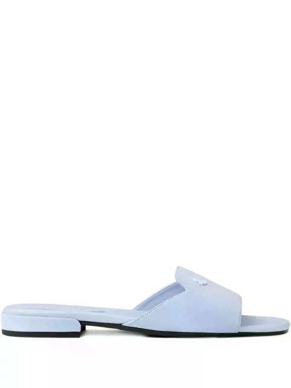 JIMMY CHOO Dina Logo-embellished Flat Sandals - Blue