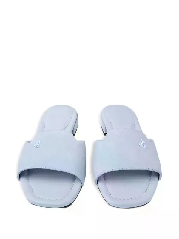 JIMMY CHOO Dina Logo-embellished Flat Sandals - Blue