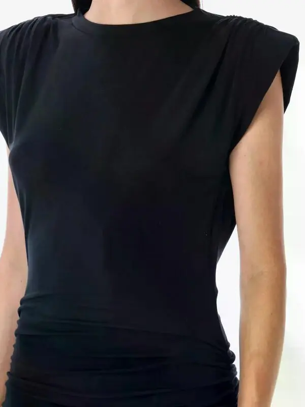 MARANT ETOILE Padded-shoulder Midi Dress - Black