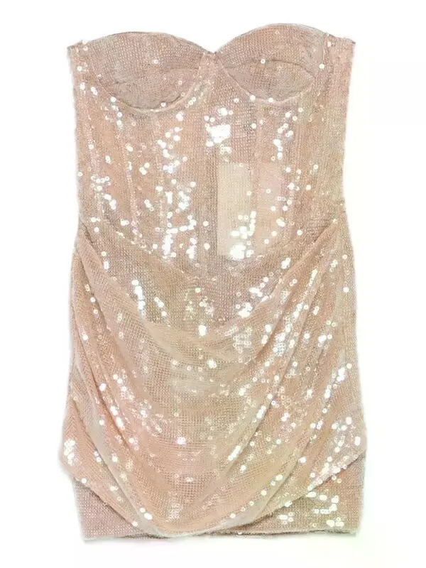 THE NEW ARRIVALS ILKYAZ OZEL Pamela Mini Dress - Neutrals