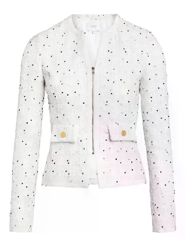 Giambattista Valli Polka-dot Bouclé Jacket - White