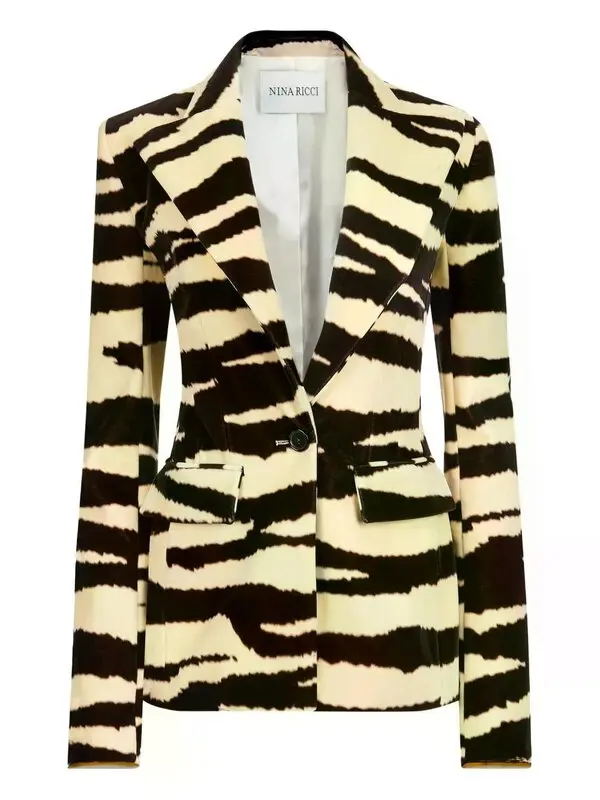 Nina Ricci Zebra-print Blazer - Brown