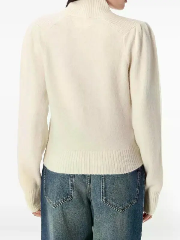 MARANT ETOILE Turtleneck Puff-shoulder Jumper - Neutrals