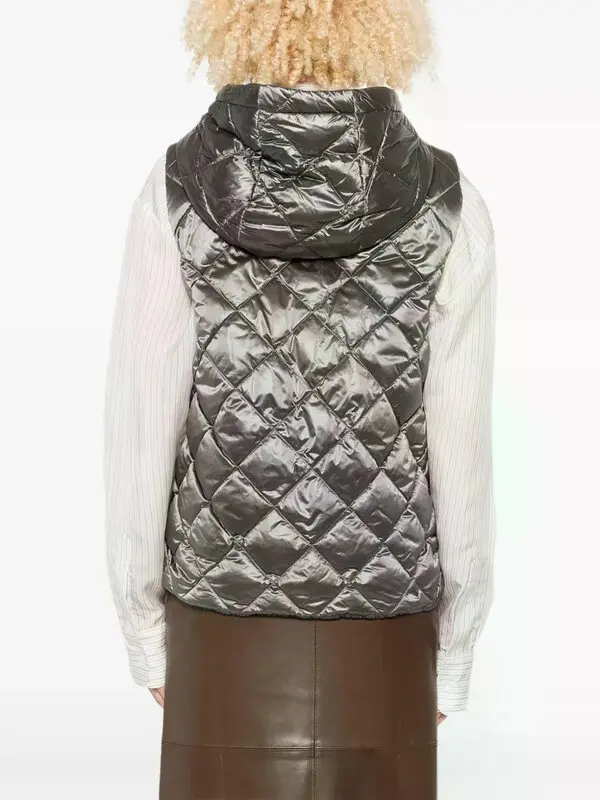 Max Mara Quilted Hooded Gilet - Grey