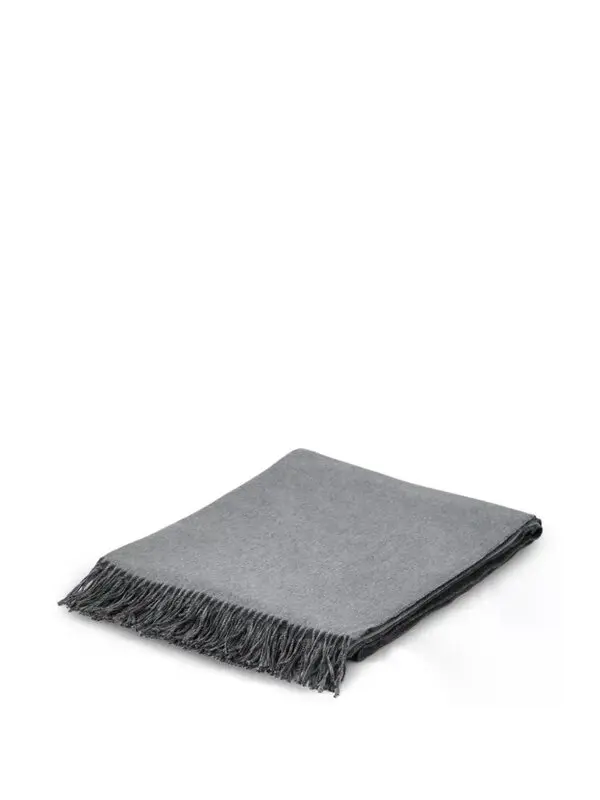 Brunello Cucinelli Double-cloth Fringe Throw - Grey