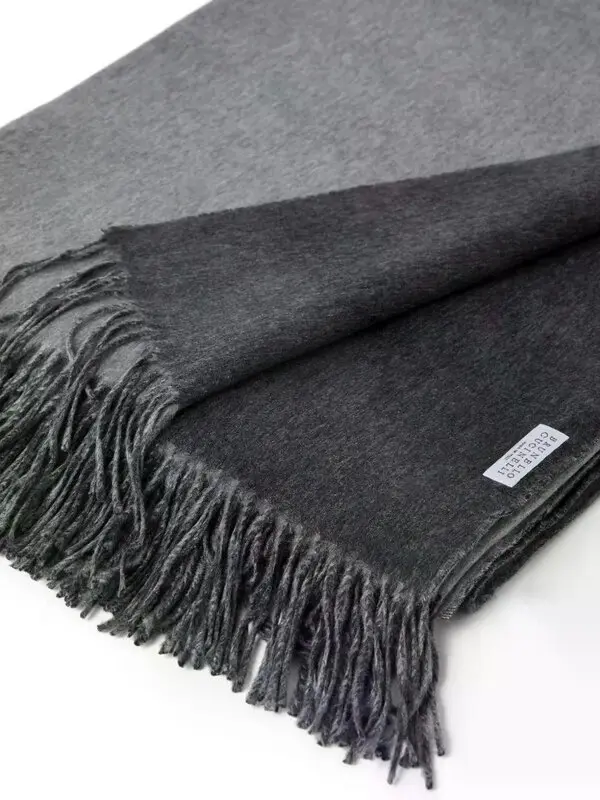 Brunello Cucinelli Double-cloth Fringe Throw - Grey