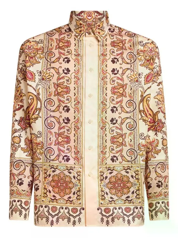 Etro Paisley-print Cotton Shirt - Neutrals