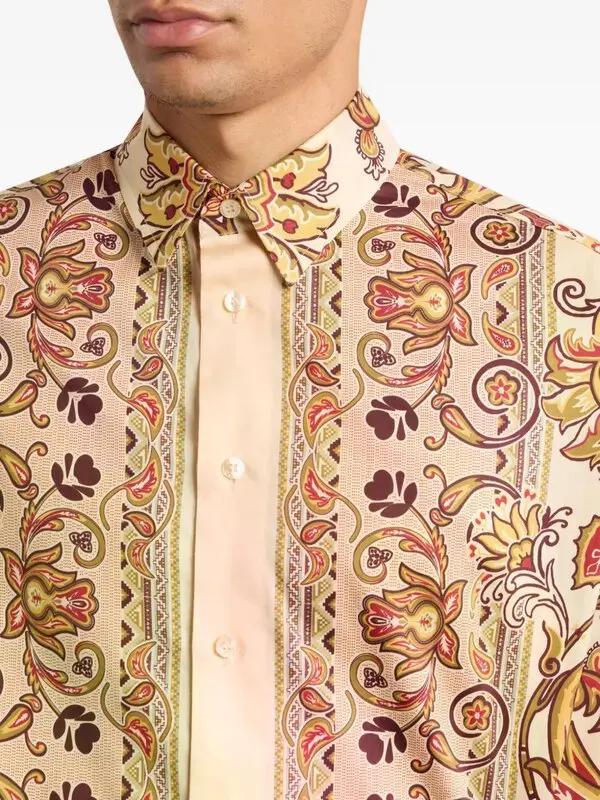 Etro Paisley-print Cotton Shirt - Neutrals