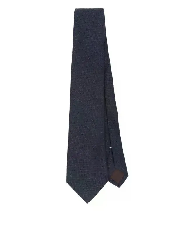 Canali Speckled Silk Tie - Blue
