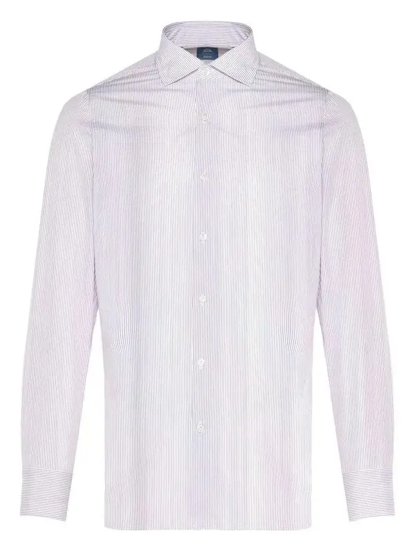 FINAMORE 1925 Pinstripe Long-sleeve Shirt - Pink