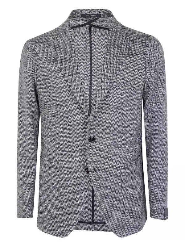 Tagliatore Herringbone Wool Jacket - Grey