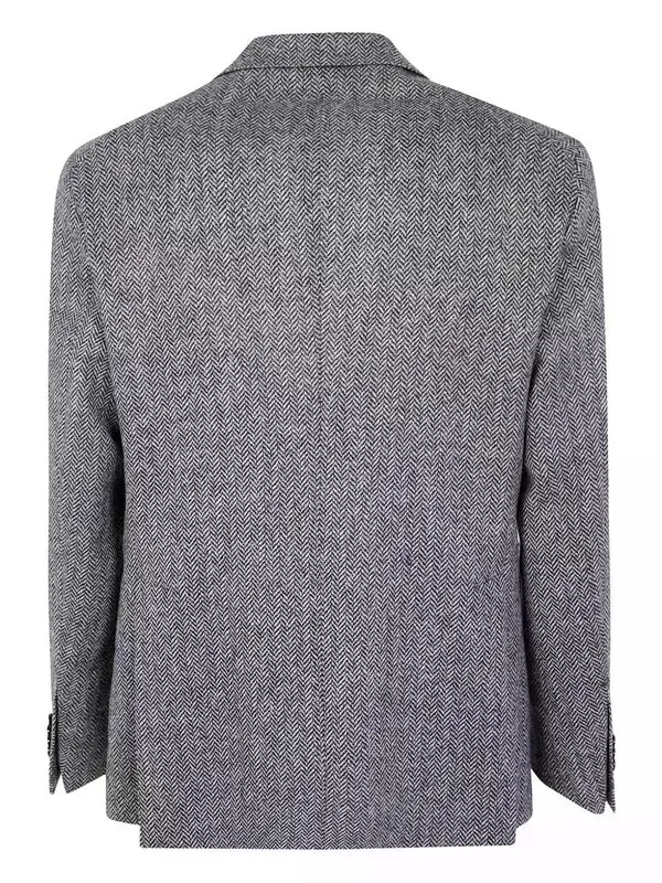 Tagliatore Herringbone Wool Jacket - Grey