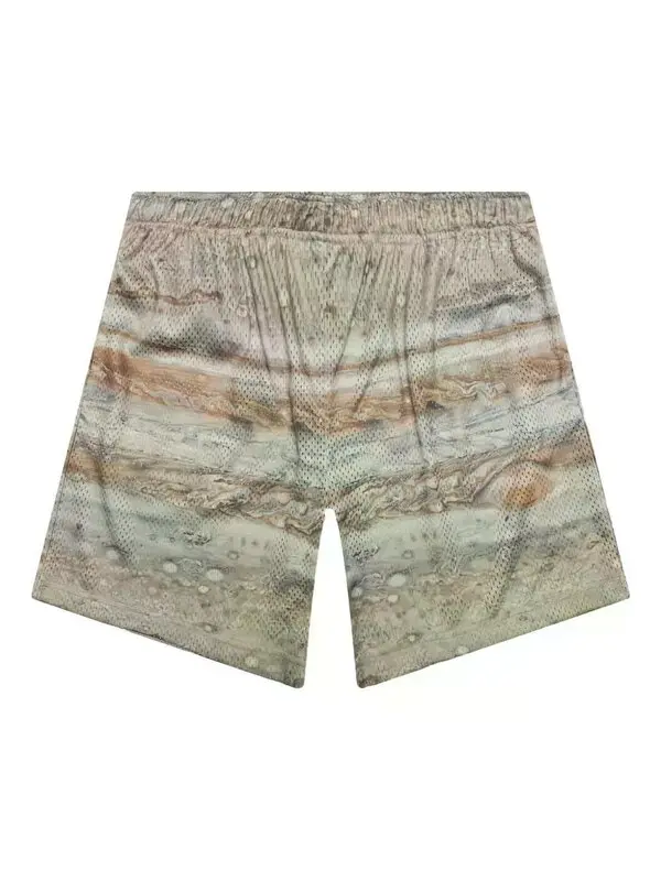 John Elliott Planetary-print Mesh Shorts - Beige