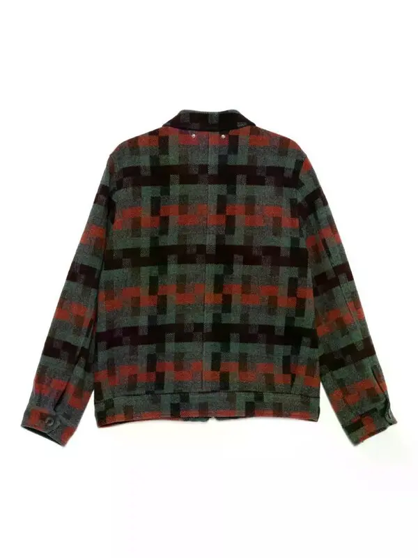 Paul Smith Geometric-pattern Wool Jacket - Green