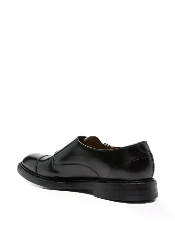 CENERE GB Double-buckle Leather Monk Shoes - Black