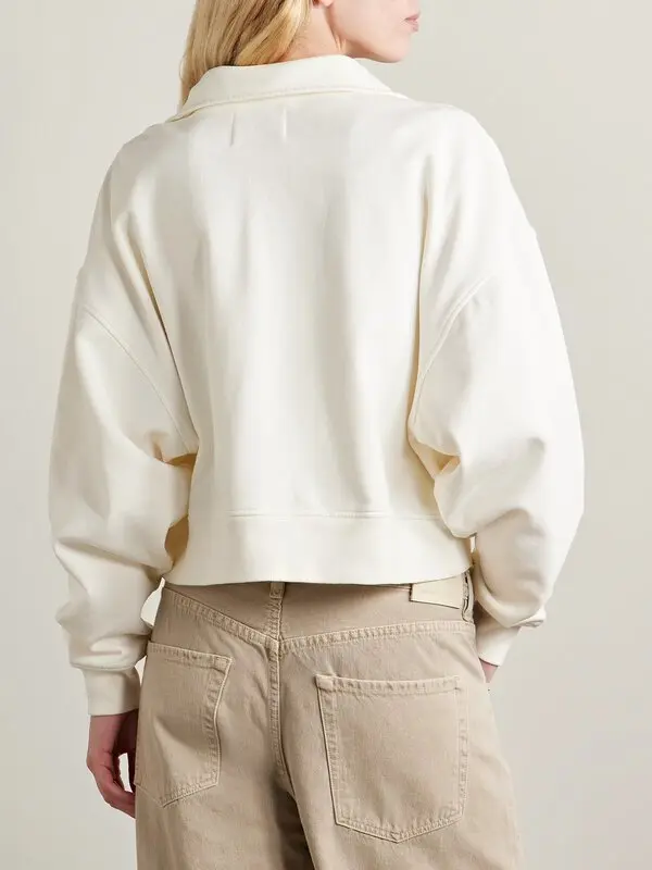 Citizens Of Humanity Mirelle Cropped Cotton-jersey Sweatshirt - Neutrals