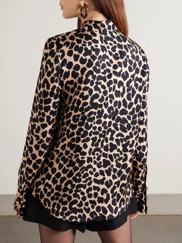 Balmain Leopard-print Silk Blouse With Ruffles - Animal Print