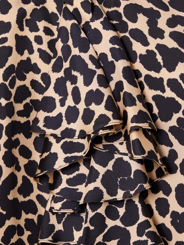 Balmain Leopard-print Silk Blouse With Ruffles - Animal Print