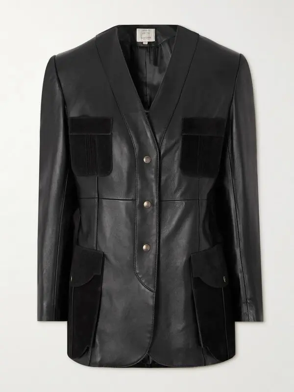 Giuliva Heritage Suede-trimmed Leather Jacket