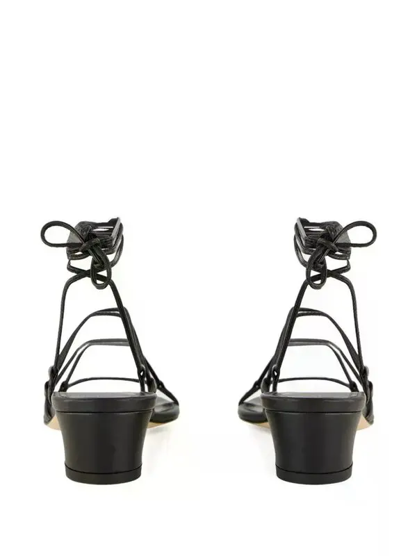 Manolo Blahnik Lace-up Block-heel Sandals - Black