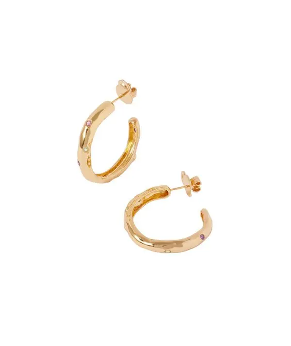 Pacharee Plated Multi-stone Jahn Hoop Earrings - Gold