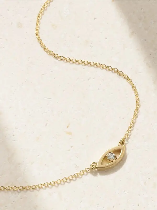 JENNIFER MEYER Evil Eye Diamond Necklace - Gold