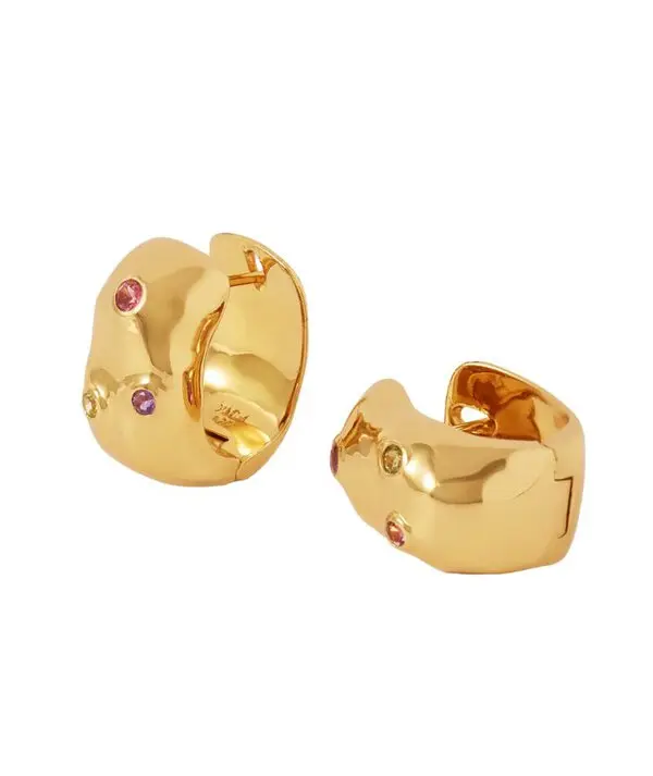 Pacharee Jahn -plated Multi-stone Hoop Earrings - Gold