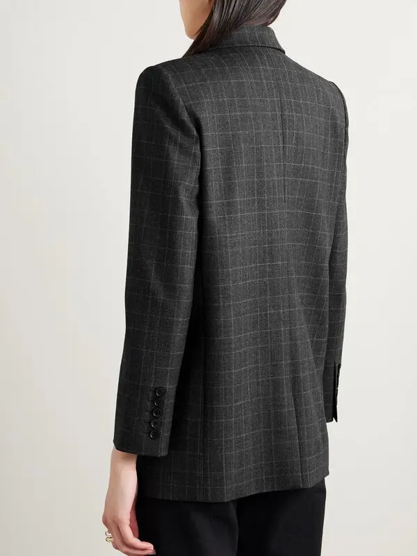 NILI LOTAN Diane Checked Wool-blend Blazer