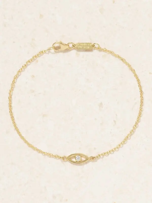 JENNIFER MEYER Mini Evil Eye 18-karat Diamond Bracelet - Gold