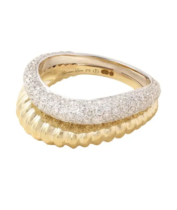 Yvonne Léon Bouée Vague 9-karat Yellow And White Diamond Ring - Gold