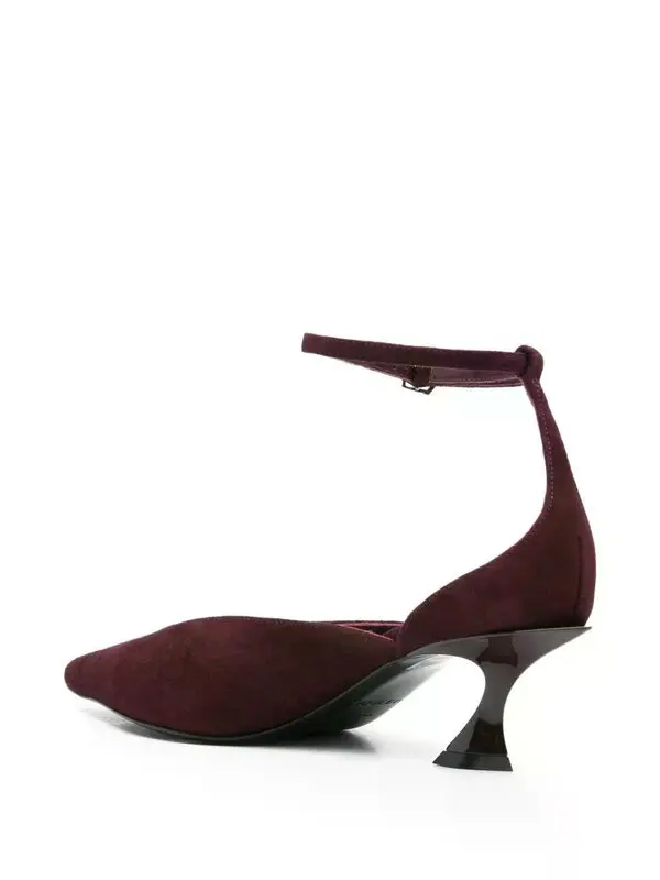 MUGLER 55mm Fang Ankle-strap Pumps - Red