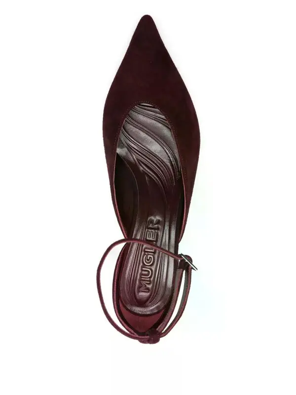 MUGLER 55mm Fang Ankle-strap Pumps - Red