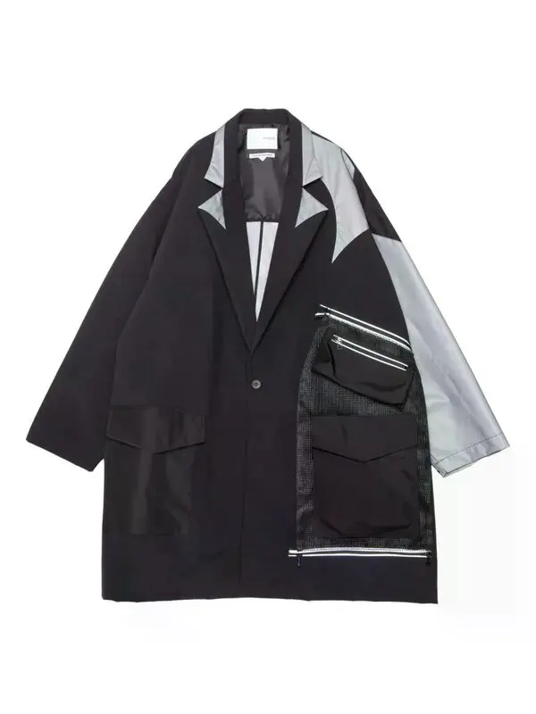 YOSHIOKUBO Panelled Pocket Coat - Black