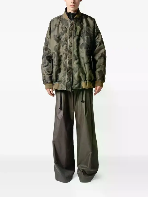 YOSHIOKUBO Feather-print Bomber Jacket - Green
