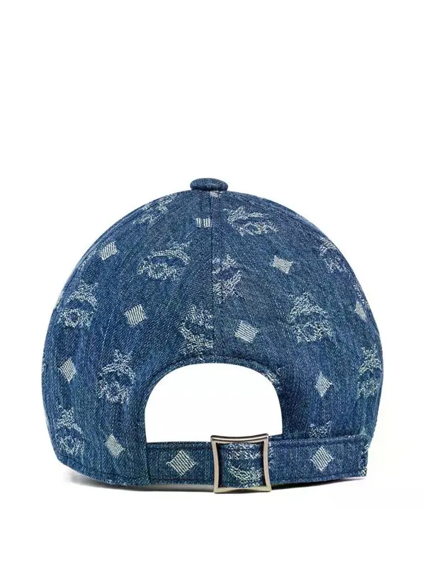 Mcm Monogram Denim Jacquard Cap