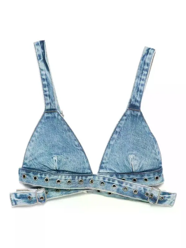 Ksubi Chroma Crossover Buckle-strap Denim Bralette
