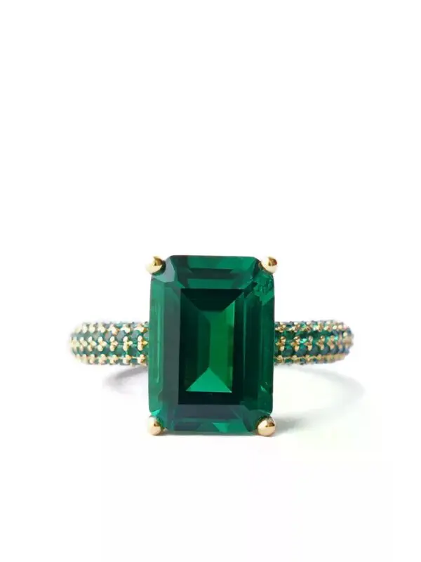 IZABEL DISPLAY Mega Rectangle Ring - Green
