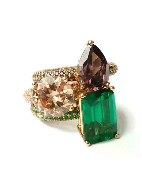 IZABEL DISPLAY Mega Rectangle Ring - Green