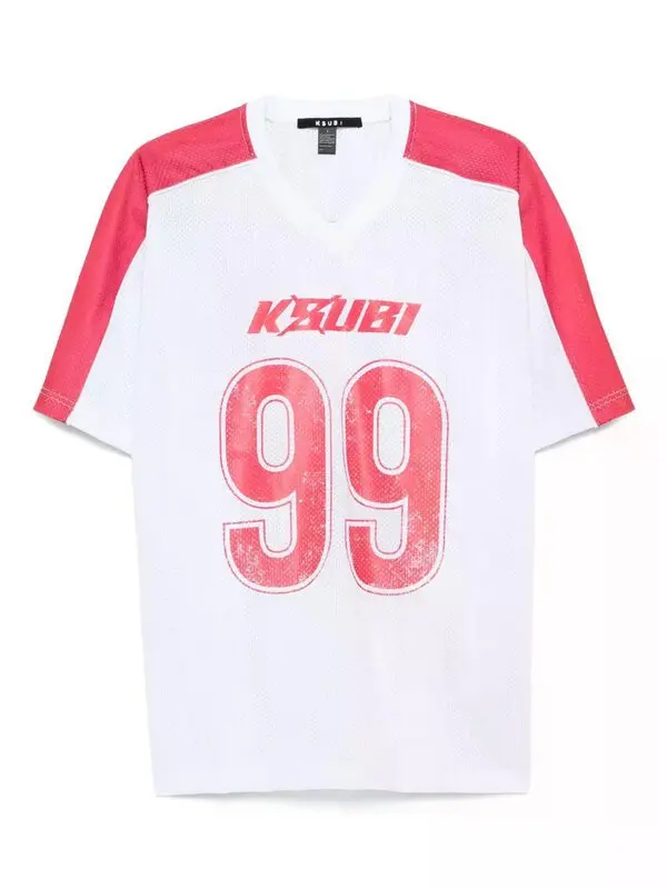 Ksubi Stinger Moto Boyfriend 99-number Ribbed Jersey Top - White