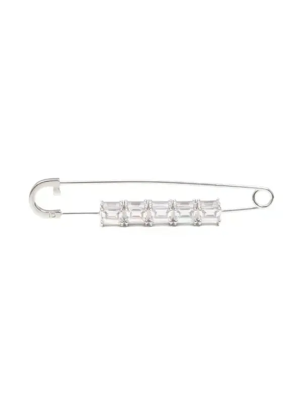 IZABEL DISPLAY Crystal Embellished Brooch - Silver