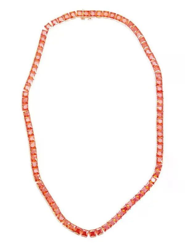 IZABEL DISPLAY Tennis Square Necklace - Orange