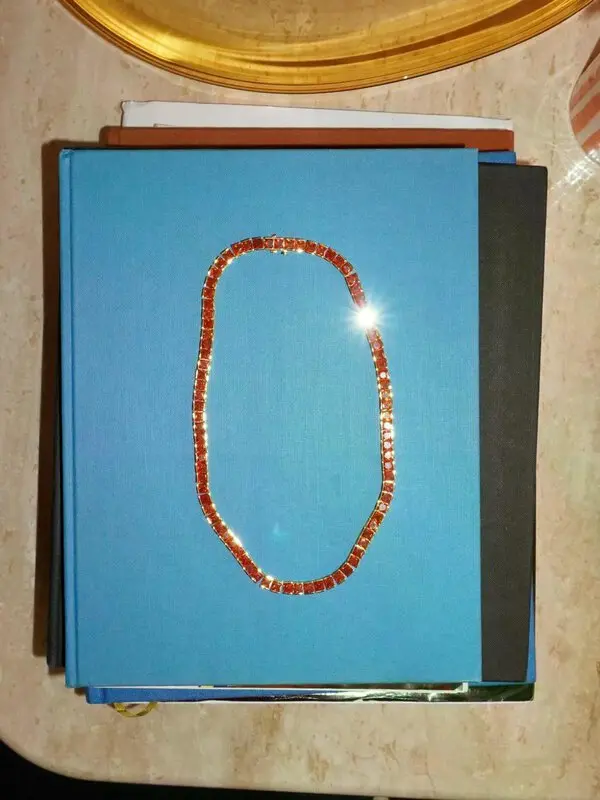 IZABEL DISPLAY Tennis Square Necklace - Orange