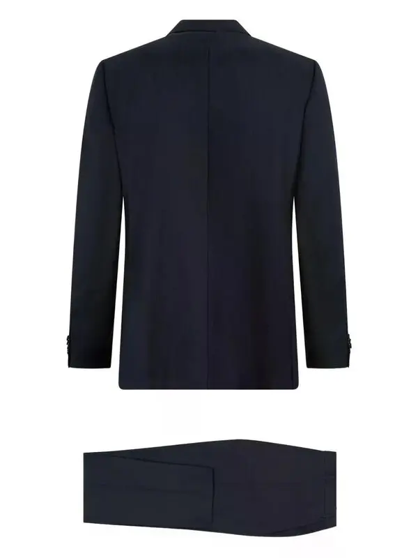 Canali Two-button Logo-patch Suit - Blue