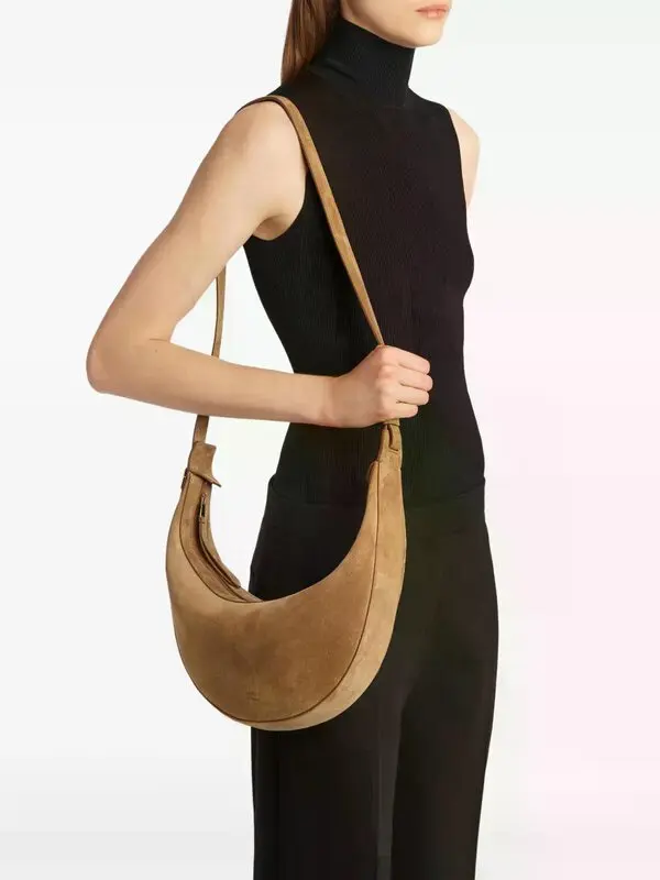 Khaite Augustina Crescent Zip-top Shoulder Bag - Neutrals