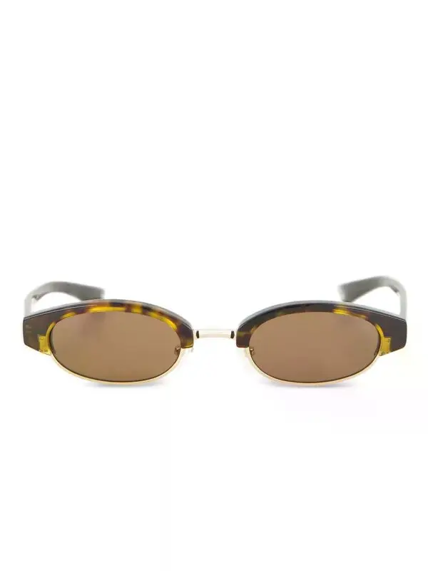 Alexander McQueen Oval Frame Sunglasses - Brown