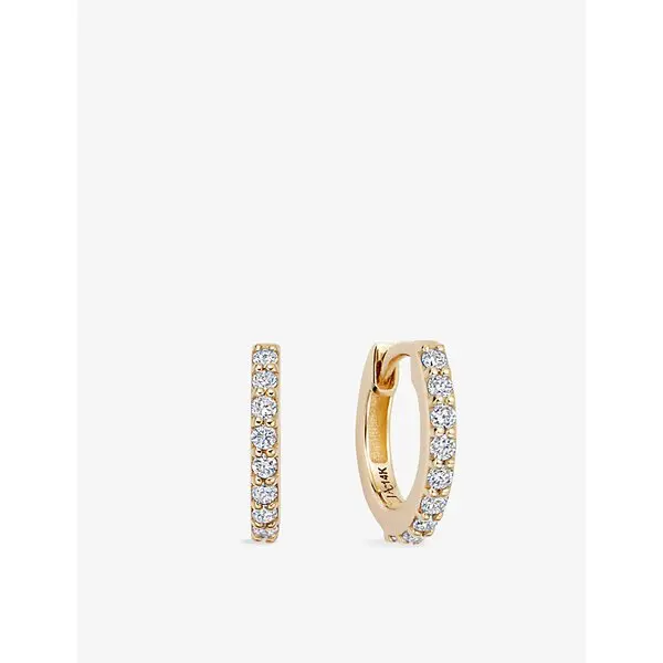 Astley Clarke Halo 18ct Yellow- And Lab-grown Diamond Huggie Earrings - Gold